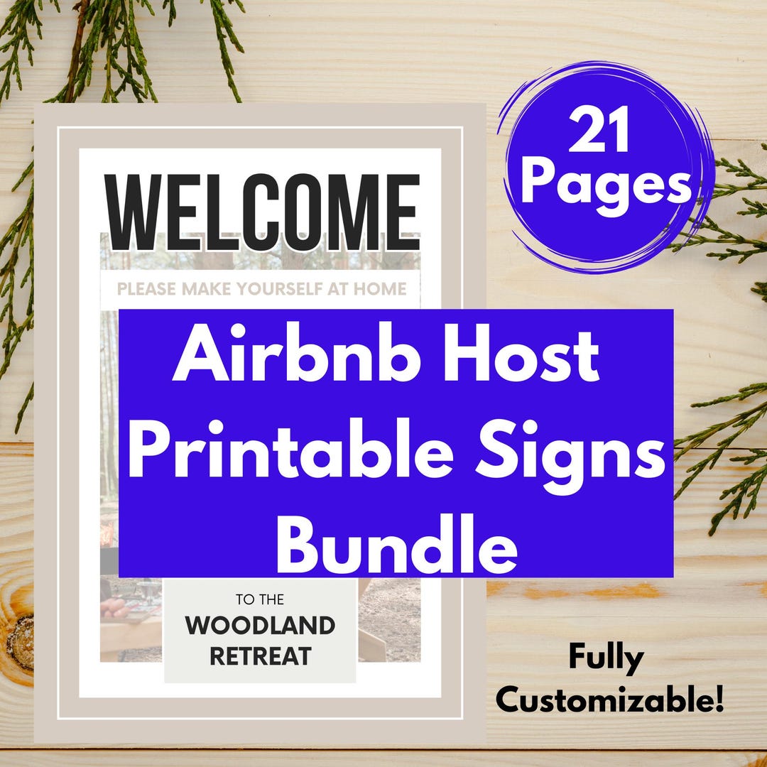 Airbnb and Host Printable Signs Template | Fully Customizable Canva ...