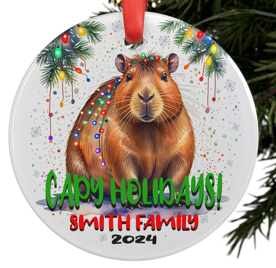 Custom Capybara Ornament Capy Holidays Personalized Ornament Customize ...