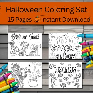 Halloween Coloring Pages: Kids & Adults Fall Activity (digital Download ...
