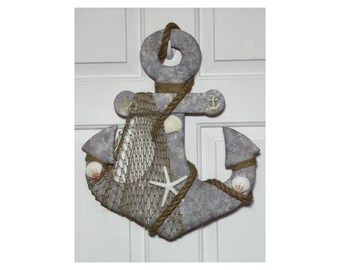 Nautical Anchor Wreath Attachment, Beach Decor, Lake Decor, #WAAM - Etsy