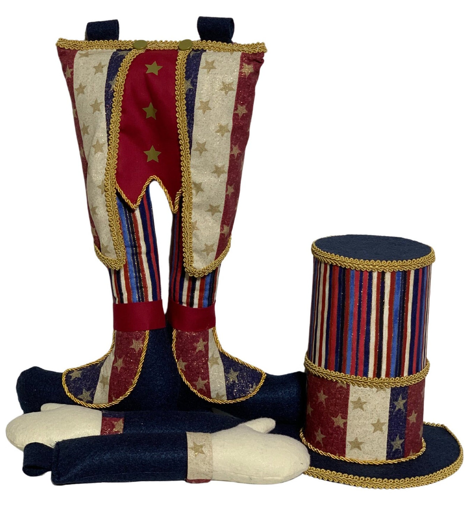 Patriotic Uncle Sam Wreath Attachment. Handmade Including Top Hat, Body ...