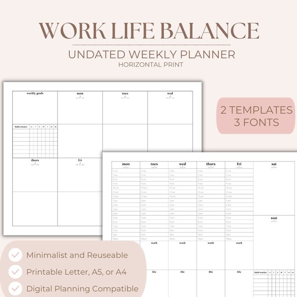 Weekly Work Planner - Etsy