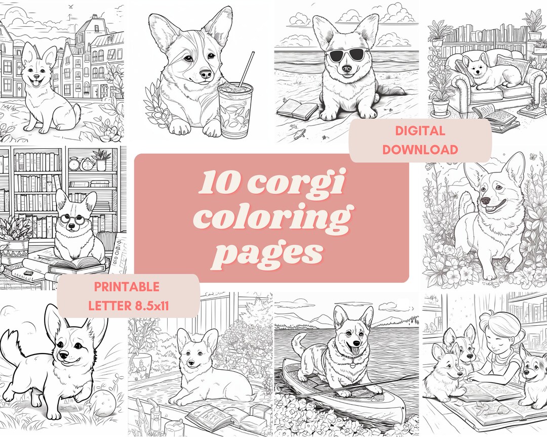 Corgi Coloring Book Adorable Corgi Coloring Pages Printable Cute Kids ...