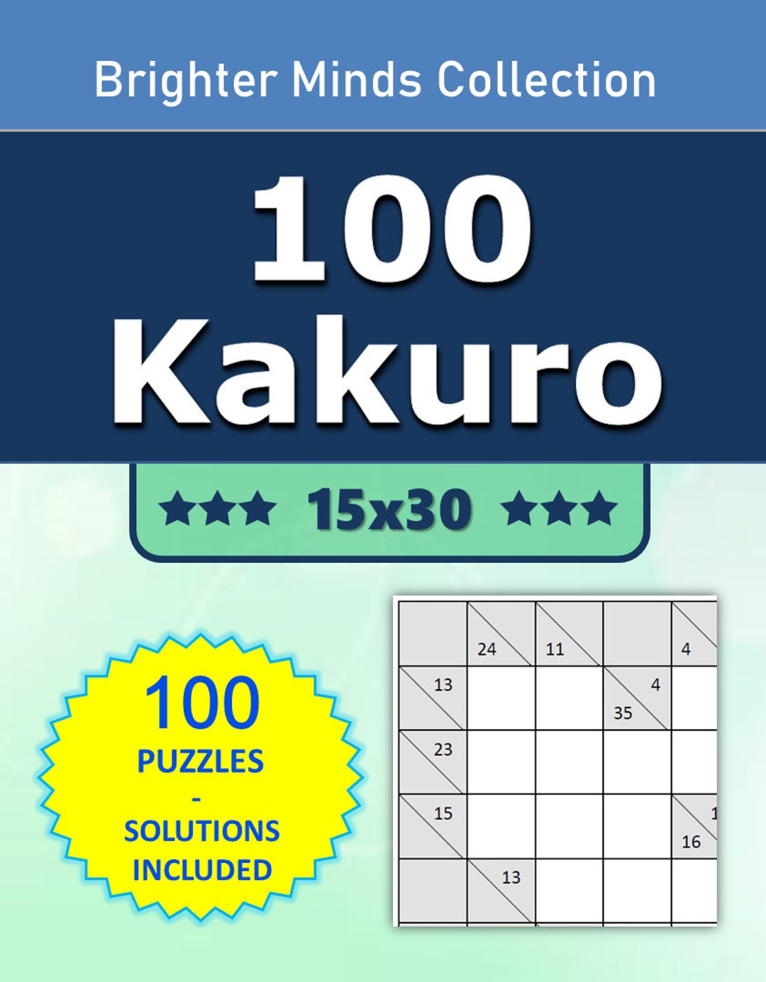 100 EXTRA HARD 15x30 Kakuro Puzzle Games - Etsy