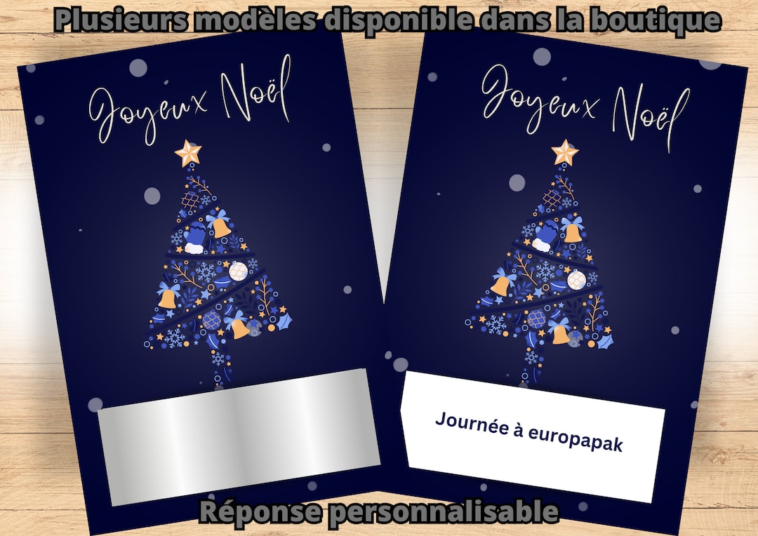 Carte à gratter personnalisable de Noël cadeau de Noël carte - Etsy France