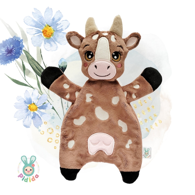 ITH Cow Doudou Stuffie Softie Pattern, Machine Embroidery Files, 2 ...