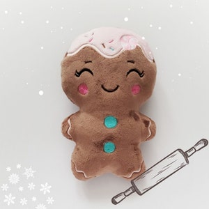 ITH Christmas Gingerbread Man and Girl Stuffie Softie Pattern, Two in ...