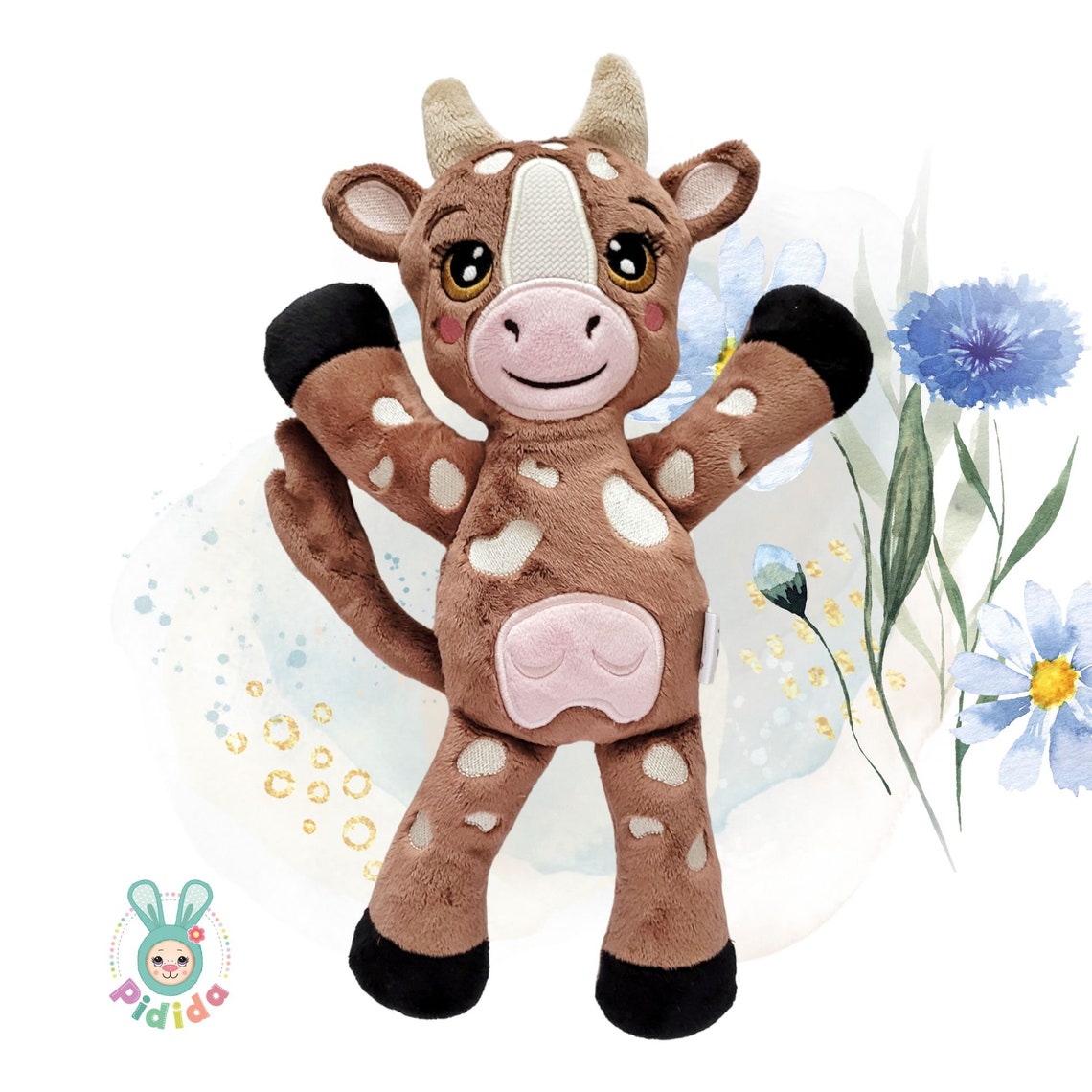 ITH Cow Toy Stuffie Softie Pattern 2 in 1, Machine Embroidery Files ...