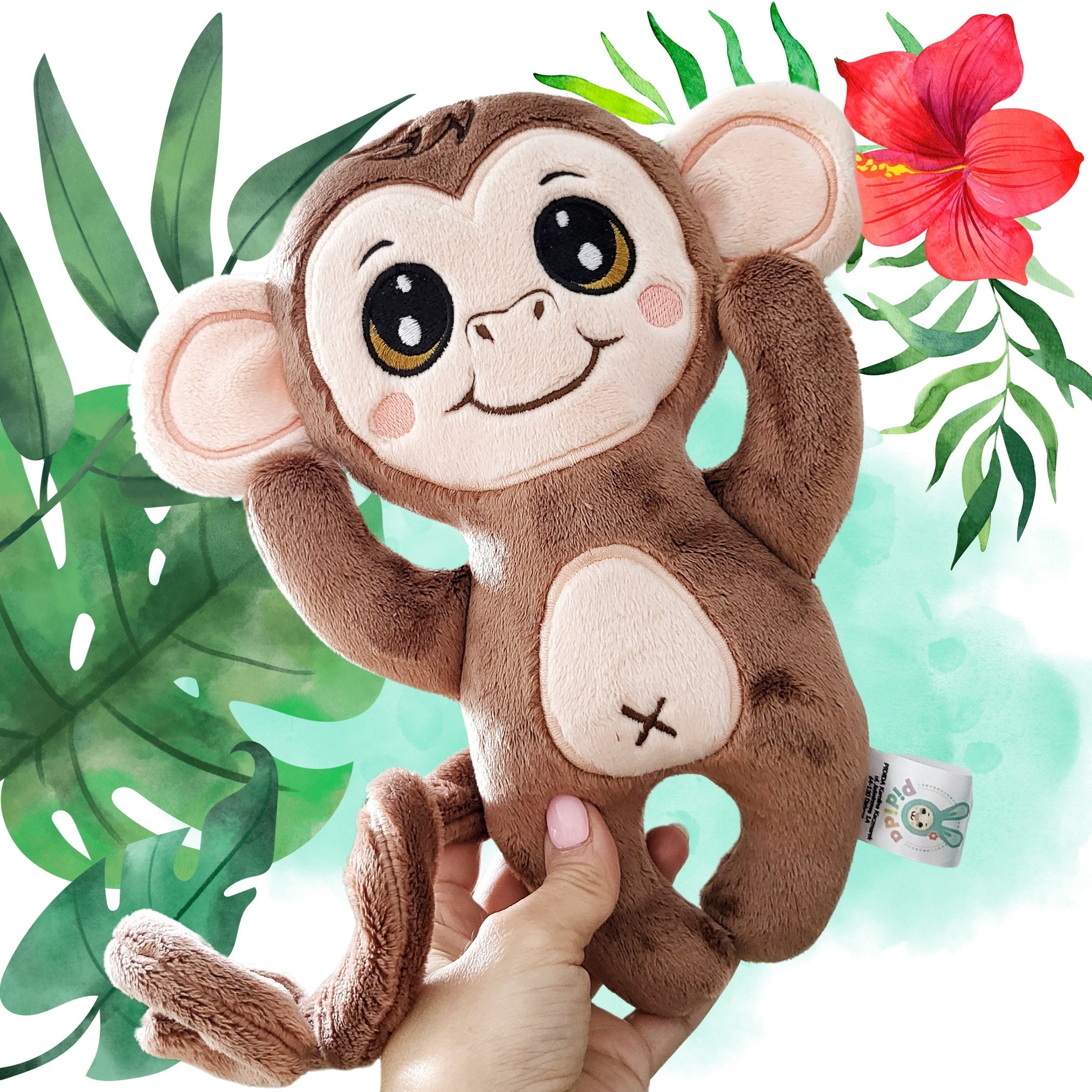 ITH Monkey Stuffie Softie Pattern, Cute Plushie Sewing Pattern up to 5 ...