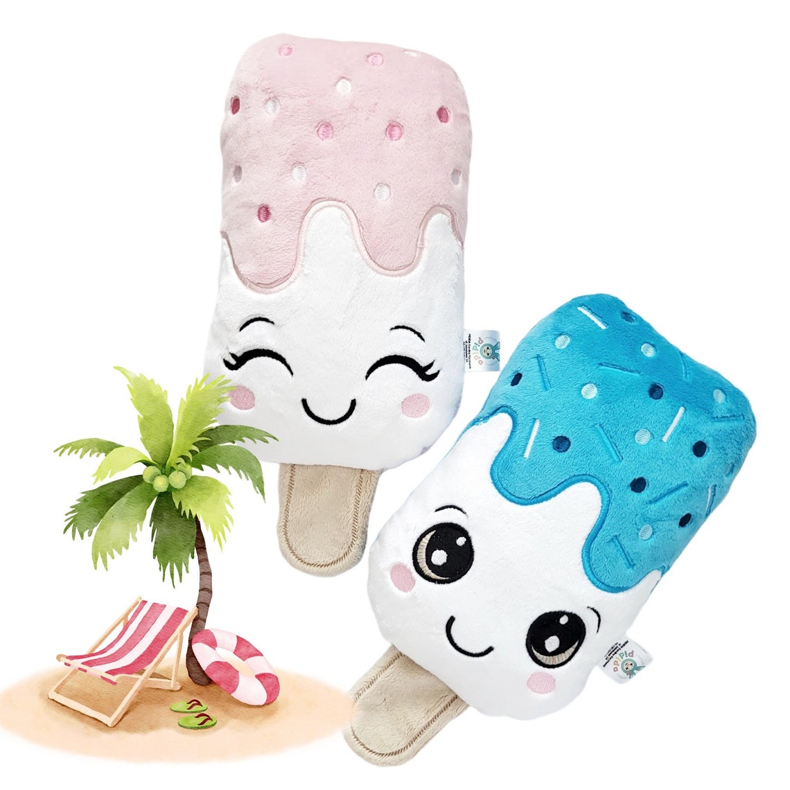 ITH Ice Cream Lolly Stuffie Pattern, 2 in 1, Machine Embroidery Files ...