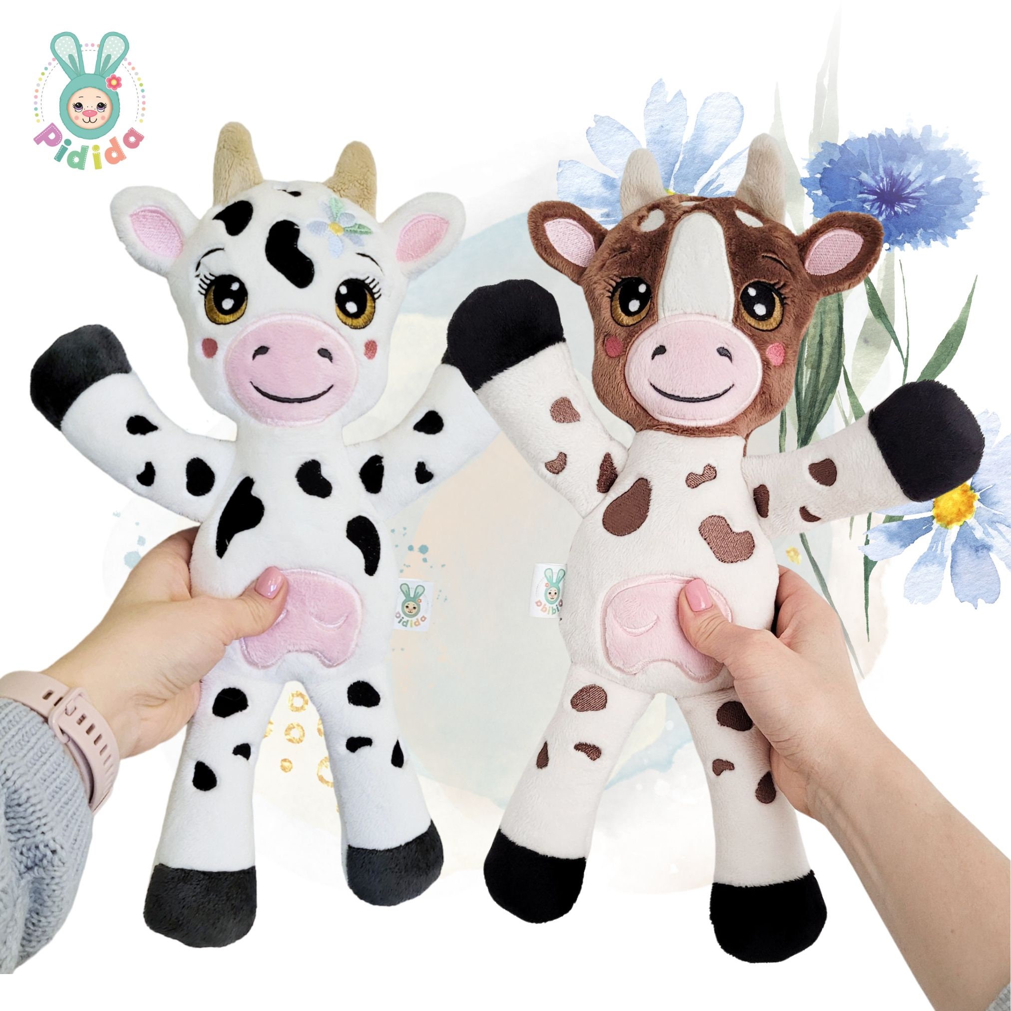 ITH Cow Toy Stuffie Softie Pattern 2 in 1, Machine Embroidery Files ...