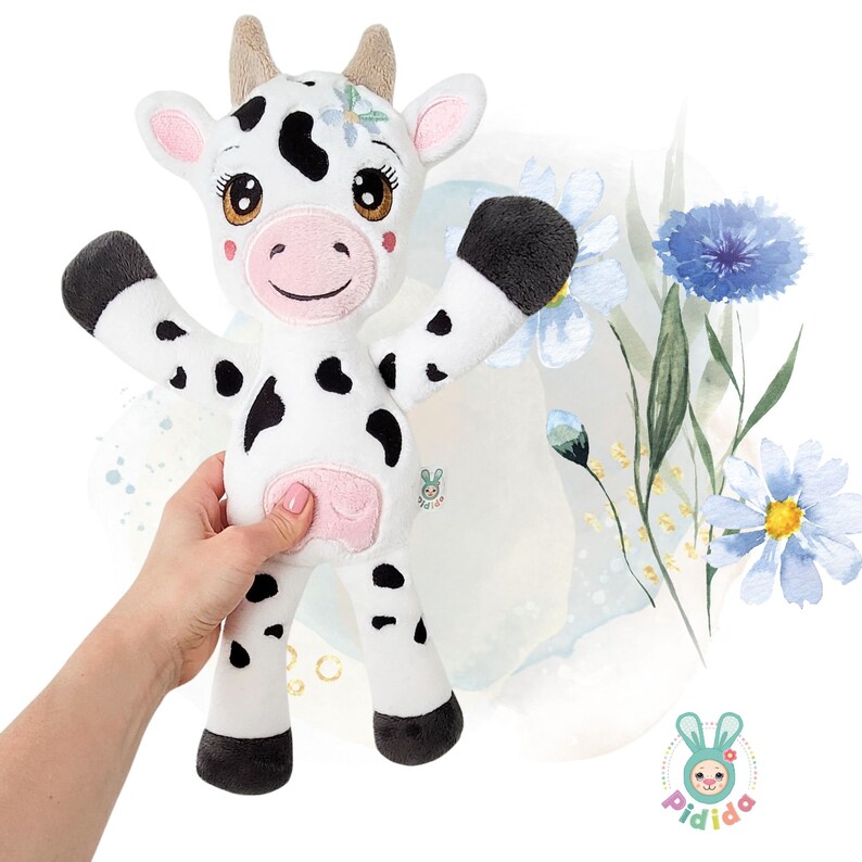 ITH Cow Toy Stuffie Softie Pattern 2 in 1, Machine Embroidery Files ...