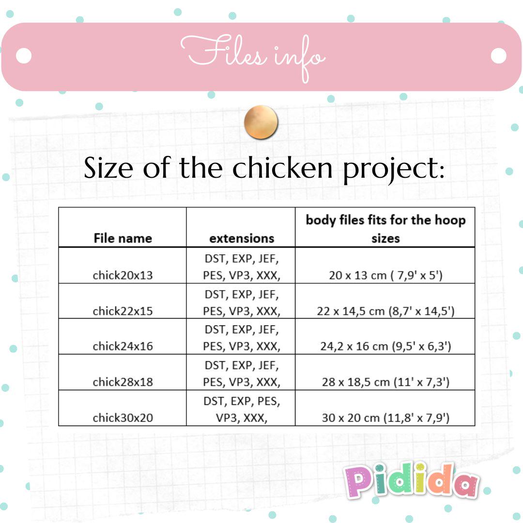 ITH Chicken Toy Stuffie Pattern, Machine Embroidery Files (PDF Tutorial ...
