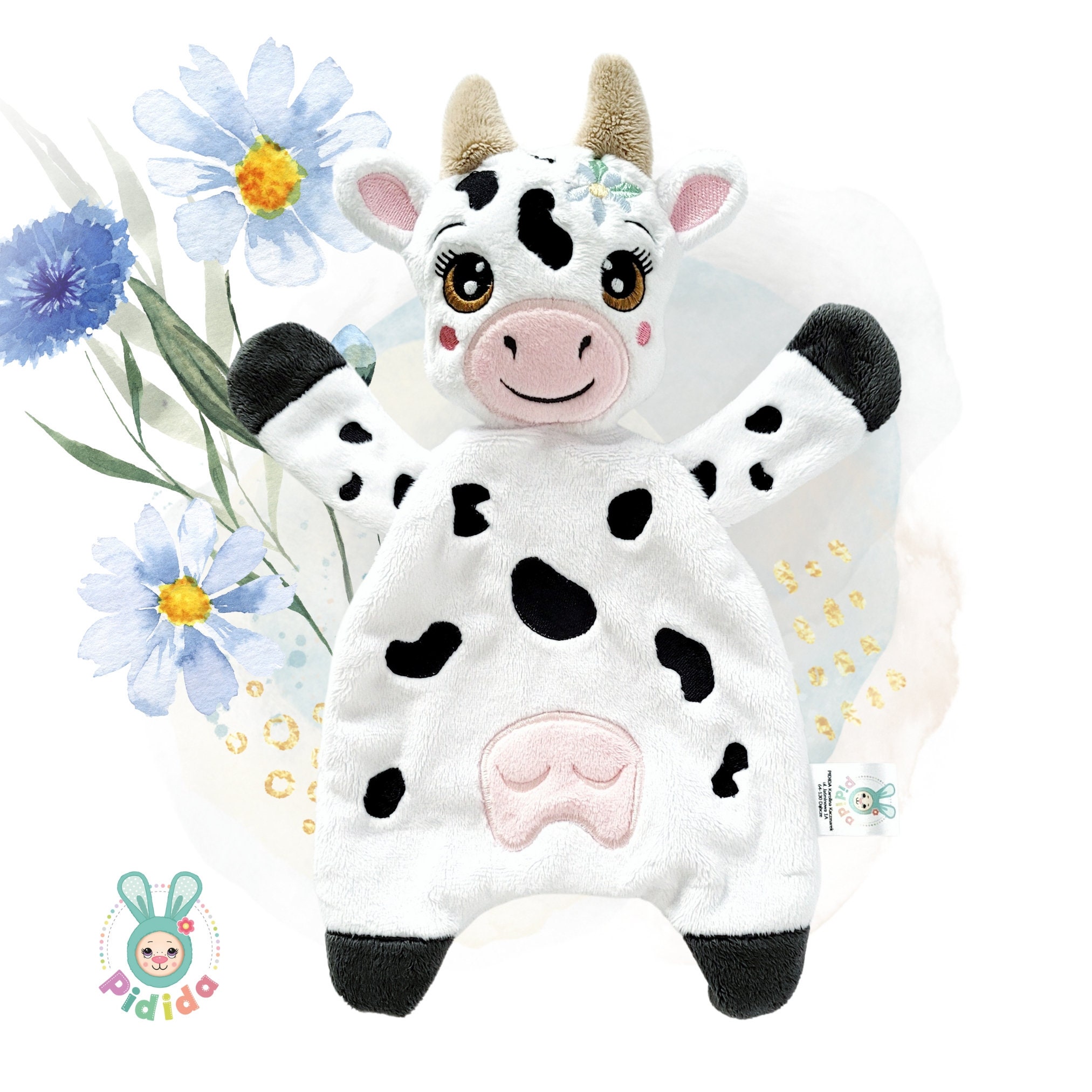 ITH Cow Doudou Stuffie Softie Pattern, Machine Embroidery Files, 2 ...