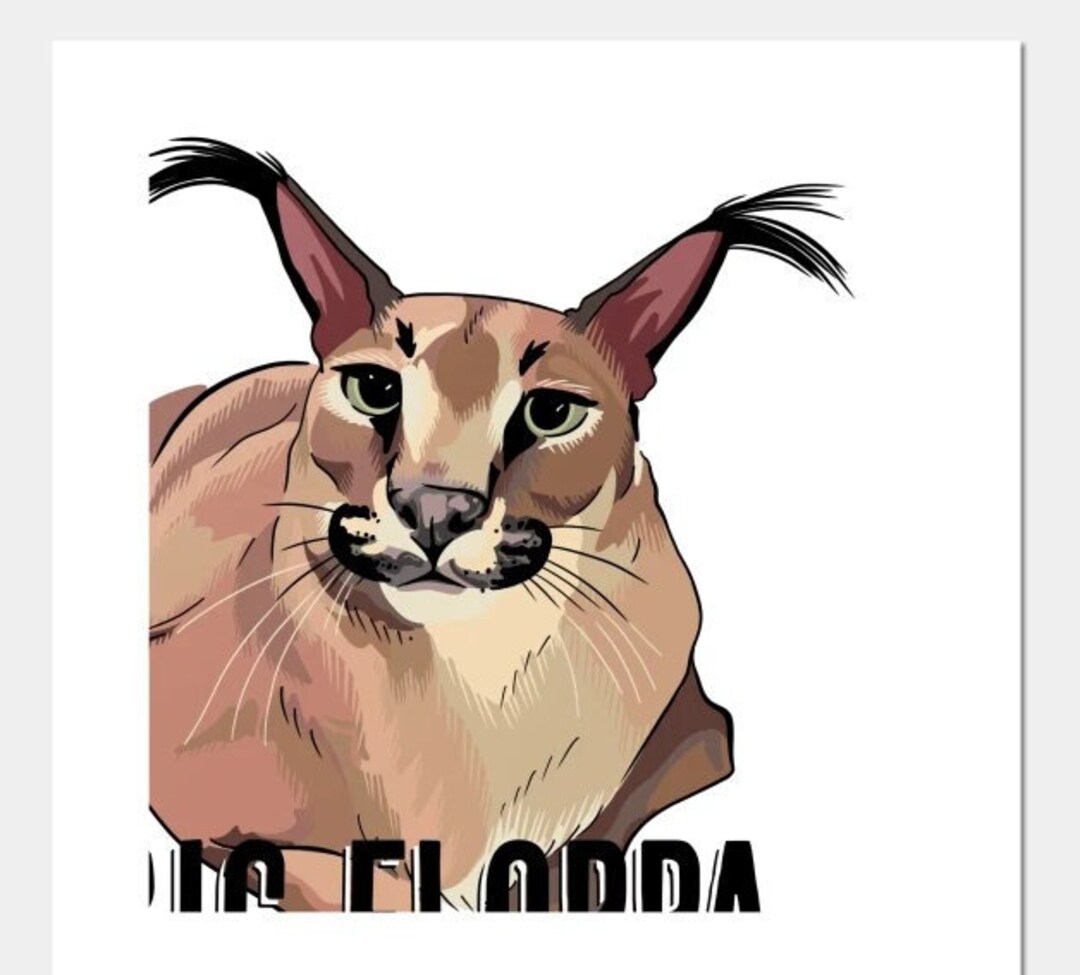 Big Floppa Meme Zabloing Caracal Cat Sticker Zabloing Floppa - Etsy