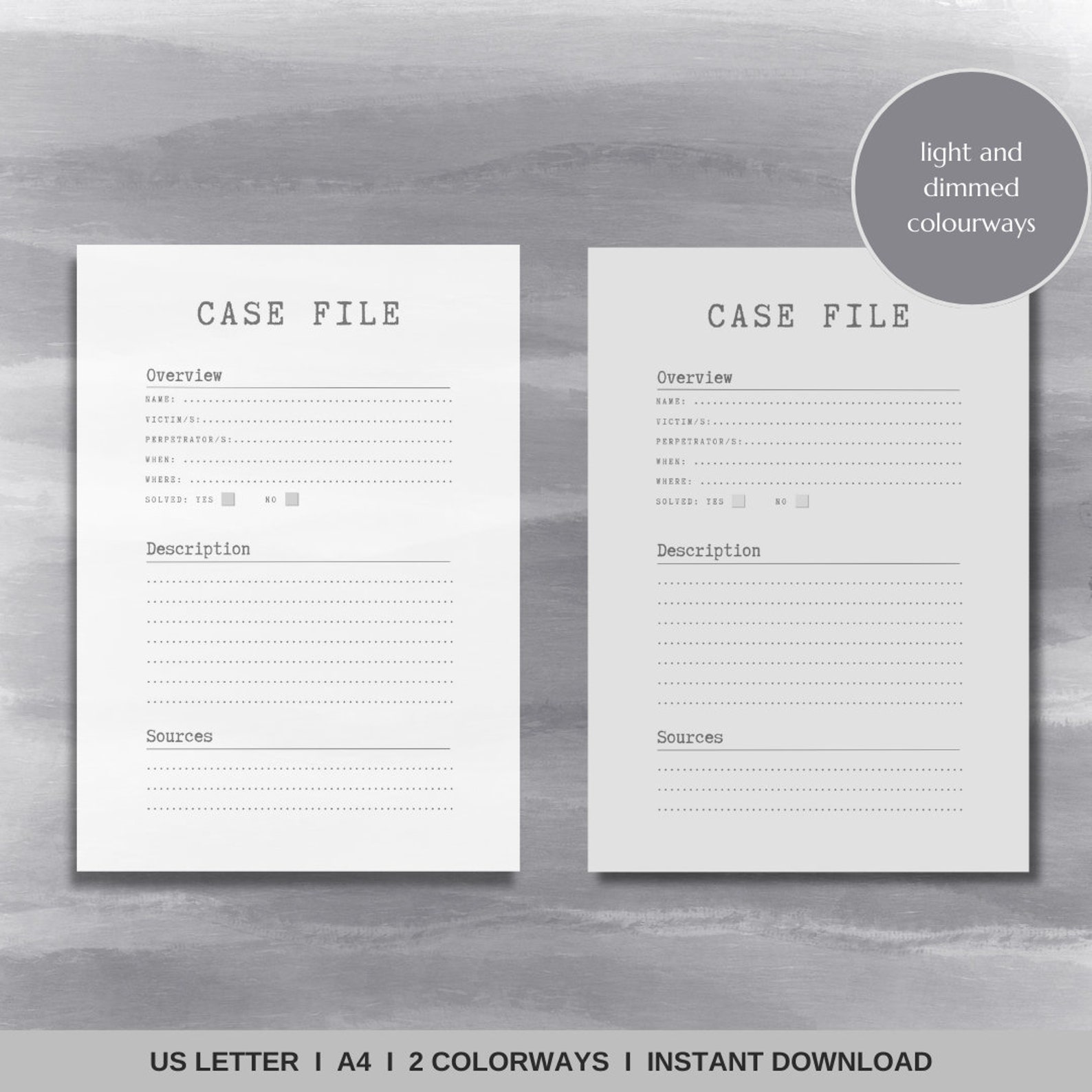 True Crime Case File I True Crime Journal I Printable PDF Journal I ...