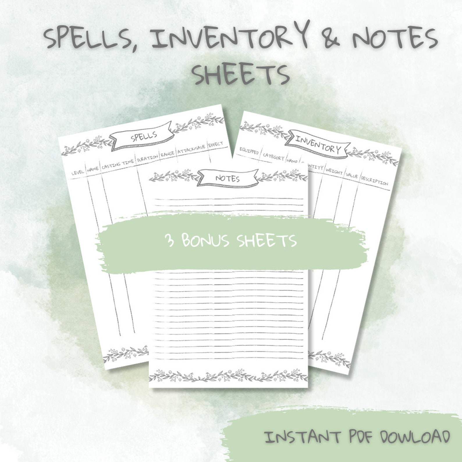 Dnd Character Sheet I Dungeons & Dragons Character Sheet Bundle I Dnd ...