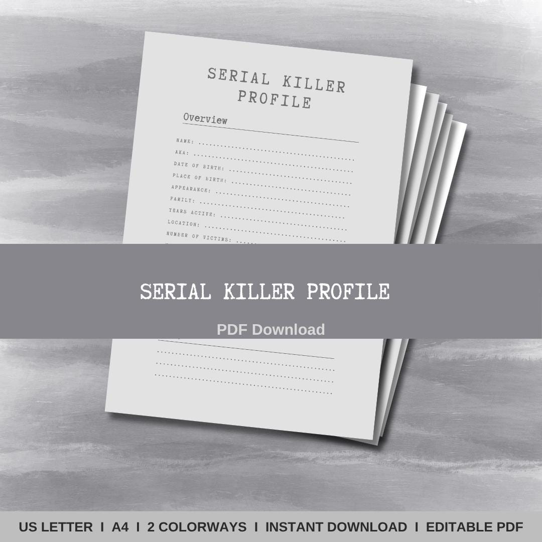 Serial Killer Profile Template I Criminal Profiling I True Crime ...