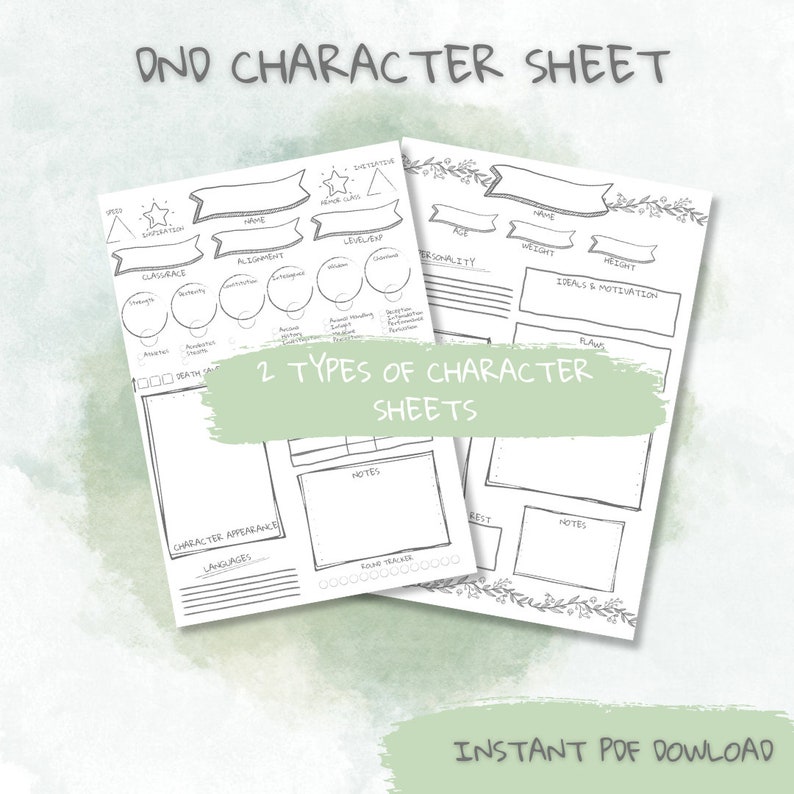 Dnd Character Sheet I Dungeons & Dragons Character Sheet Bundle I Dnd ...