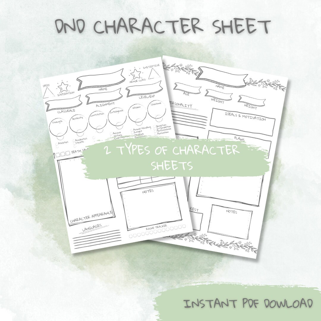 Dnd Character Sheet I Dungeons & Dragons Character Sheet Bundle I Dnd ...