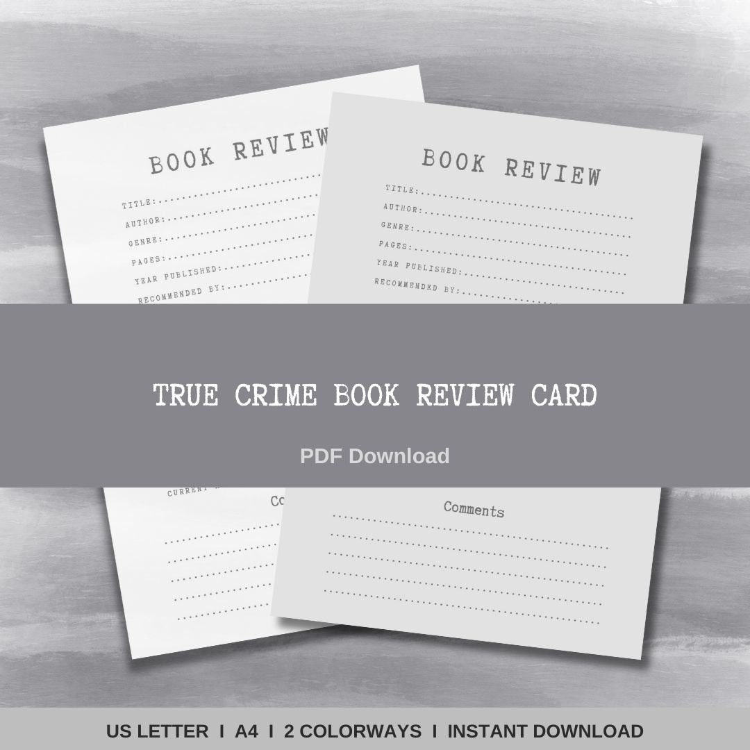 True Crime Book Review Card I True Crime Rating Card I Top True Crime ...