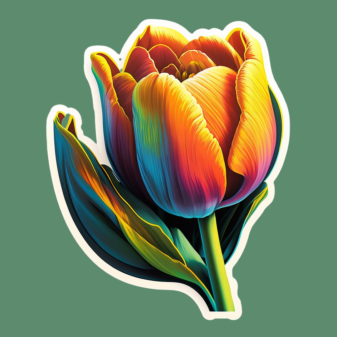 Tulip Flower Stickers Laptop, Hydro Flask, Phone - Etsy