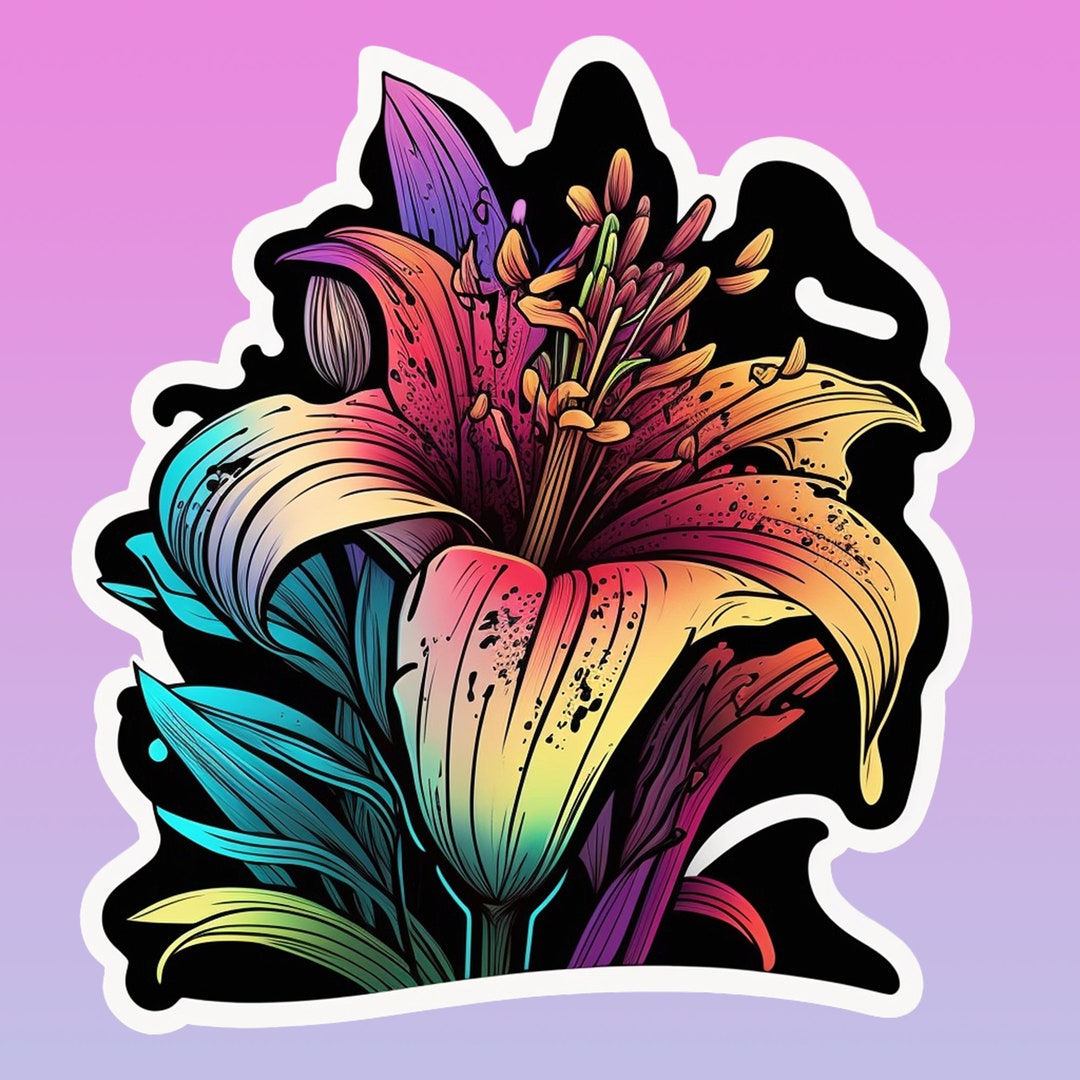 Cute Lily Flower Stickers Laptop, Hydro Flask, Phone - Etsy