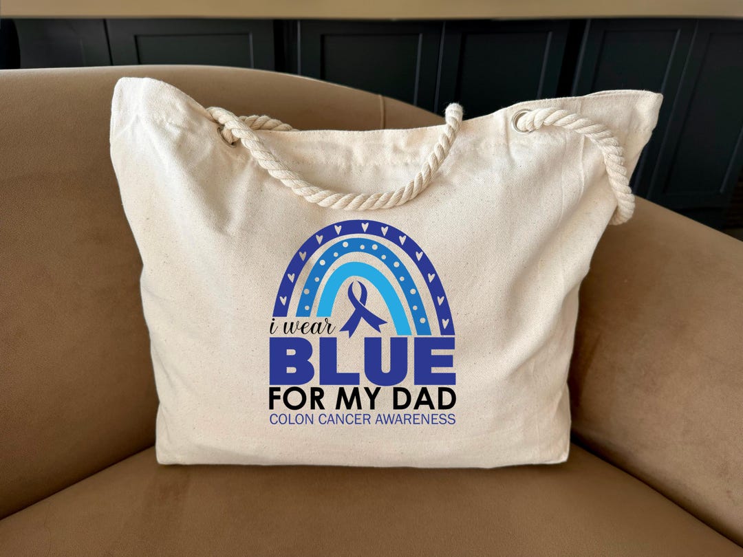 Colon Cancer Rainbow Tote Bag, Colon Cancer Awareness Bag, Colorectal ...