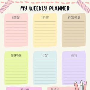Colorful Digital/printable Weekly Planner Pages Bundle 29 Pages - Etsy