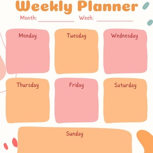 Colorful Digital/printable Weekly Planner Pages Bundle 29 Pages - Etsy