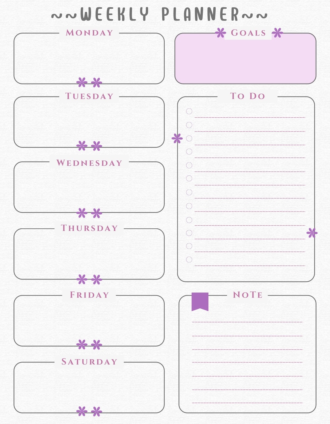 Colorful Digital/printable Weekly Planner Pages Bundle 29 Pages - Etsy