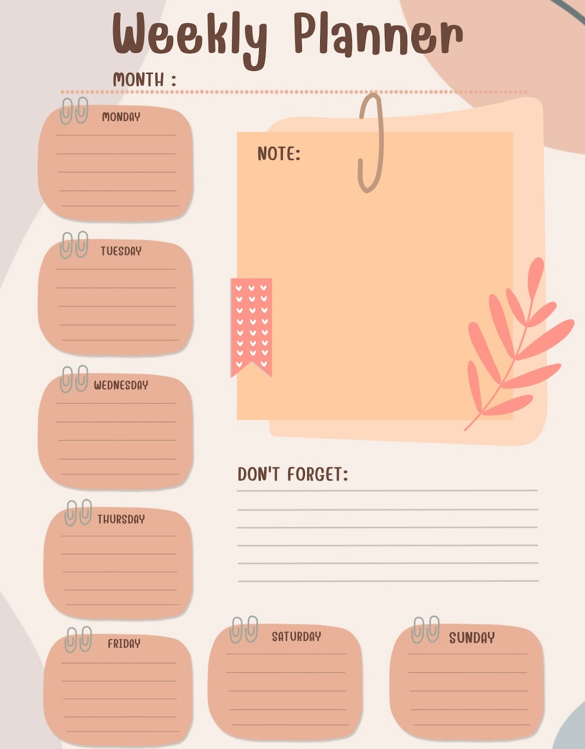 Colorful Digital/printable Weekly Planner Pages Bundle 29 Pages - Etsy