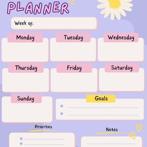 Pink Digital/printable Weekly Planner Pages Bundle 19 Sheets - Etsy