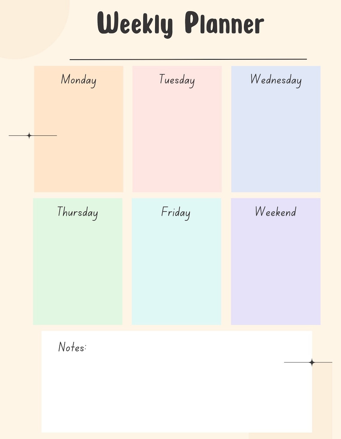 Colorful Digital/printable Weekly Planner Pages Bundle 29 Pages - Etsy
