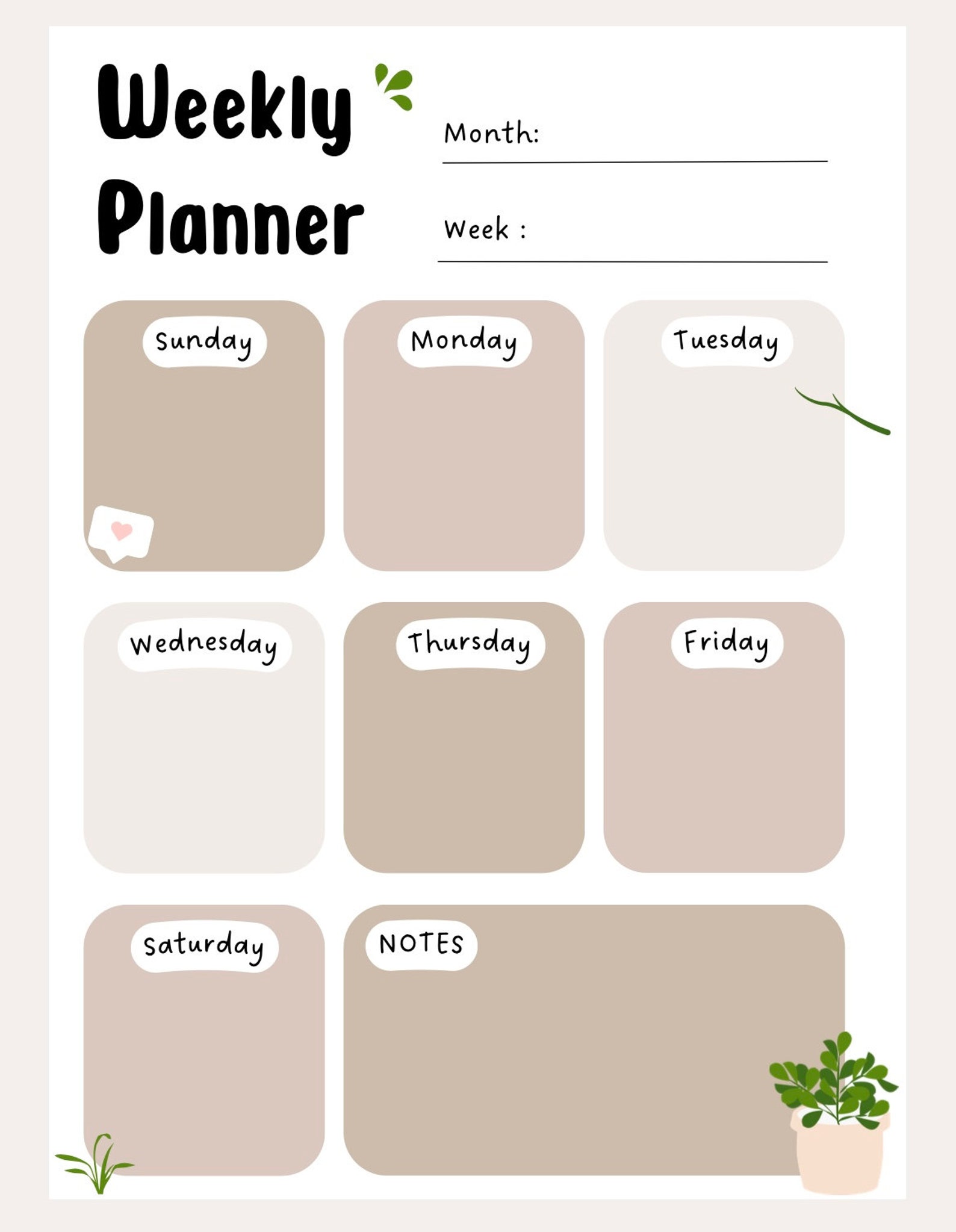 Pink Digital/printable Weekly Planner Pages Bundle 19 Sheets - Etsy