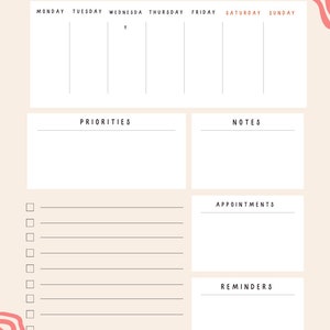 Pink Digital/printable Weekly Planner Pages Bundle 19 Sheets - Etsy