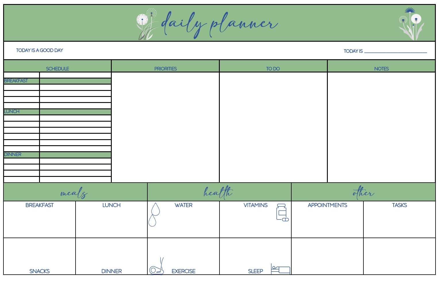 Printable Daily Planner - A4 Size - Simple, Clean, to Do, Priorities ...