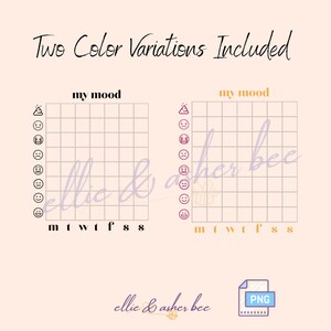 PNG Mood Weekly Tracker Grid Faces Planner Printable 1.3 Inches Wide ...