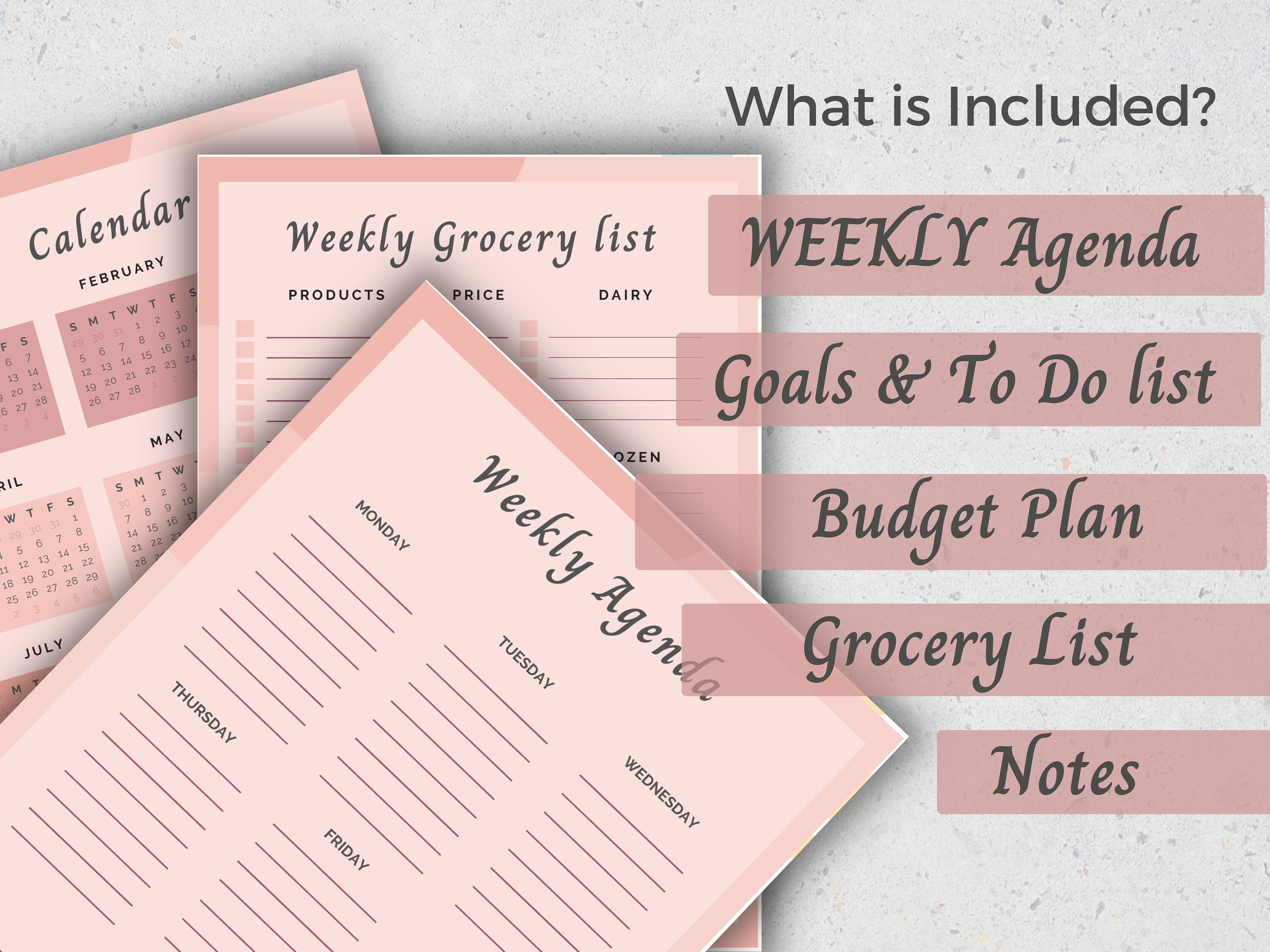 Weekly Planner Desk Pad to Do List Goal Setting Notepad Personalized ...