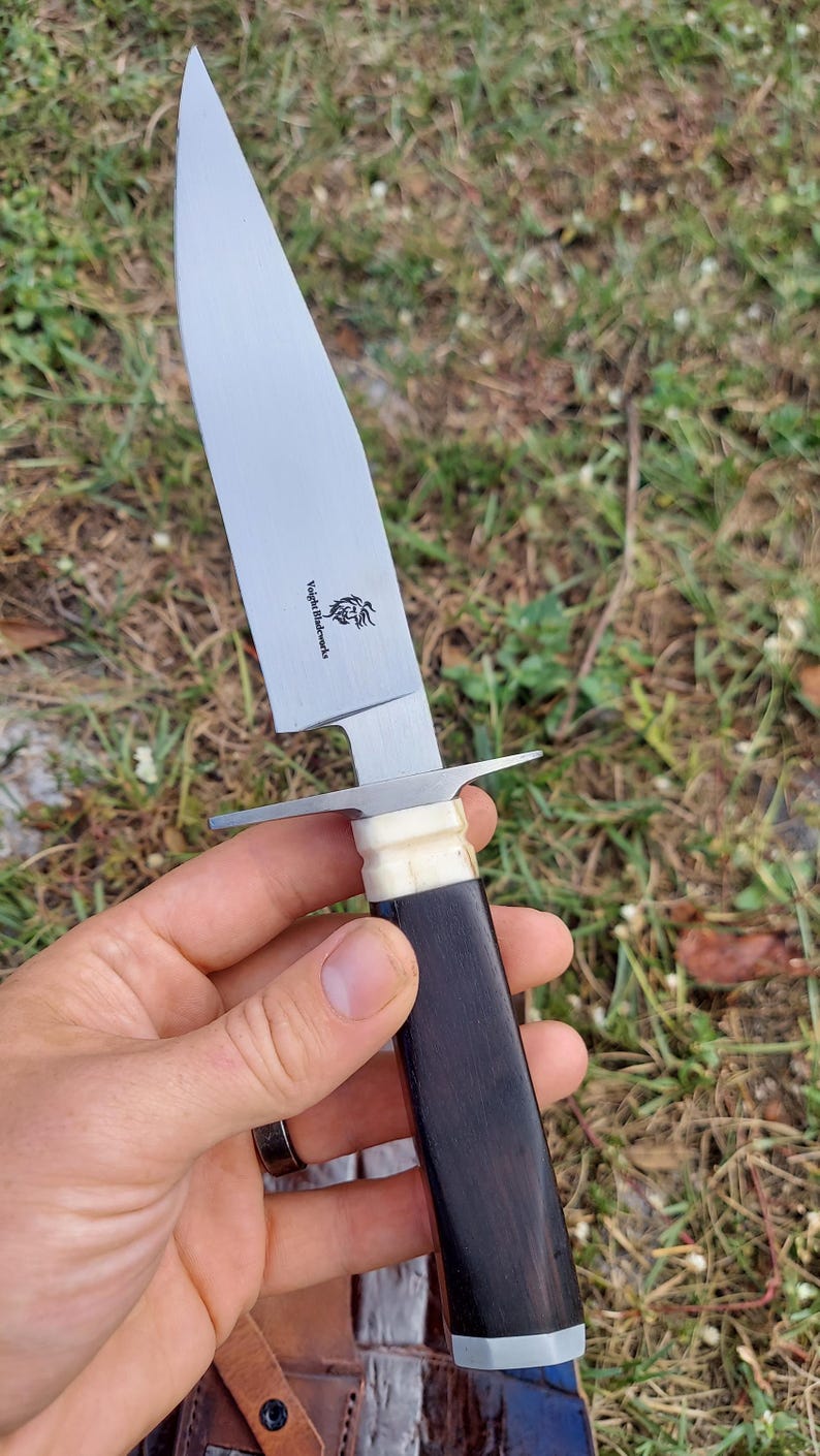 Cowboy "gentleman's" Handmade Bowie Knife With Custom Snakeskin Inlay ...