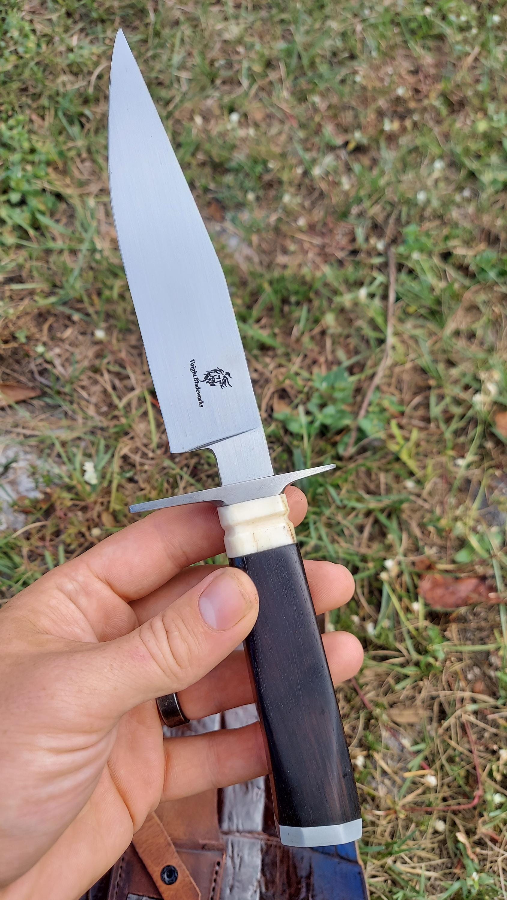 Cowboy "gentleman's" Handmade Bowie Knife With Custom Snakeskin Inlay ...