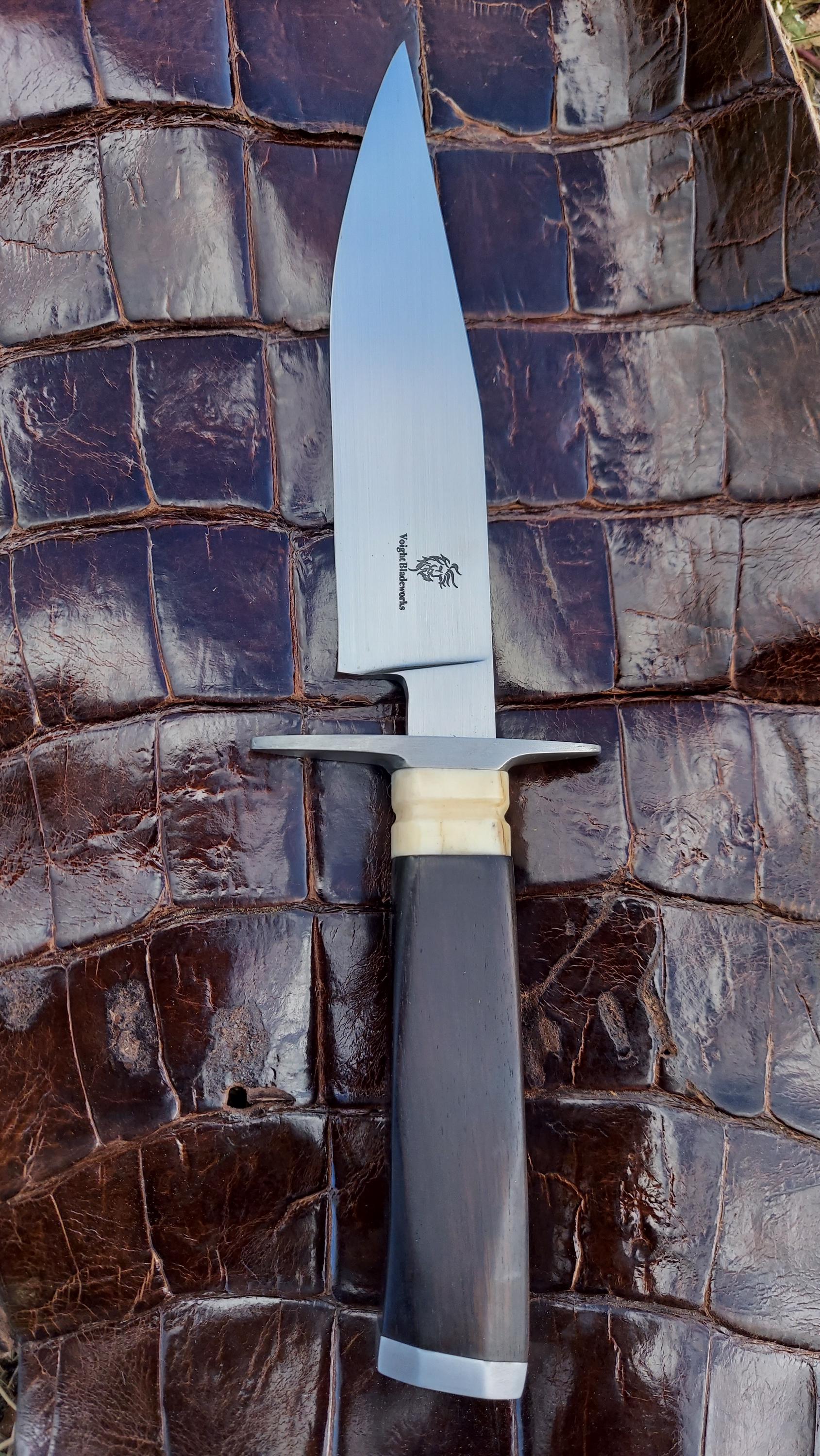 Cowboy "gentleman's" Handmade Bowie Knife With Custom Snakeskin Inlay ...