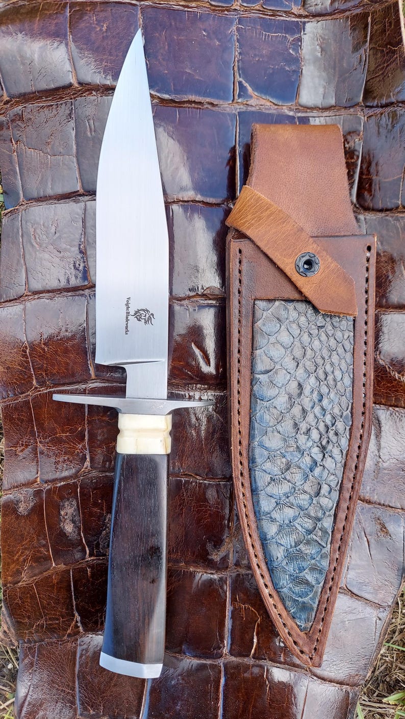 Cowboy "gentleman's" Handmade Bowie Knife With Custom Snakeskin Inlay ...