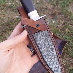 Cowboy "gentleman's" Handmade Bowie Knife With Custom Snakeskin Inlay ...