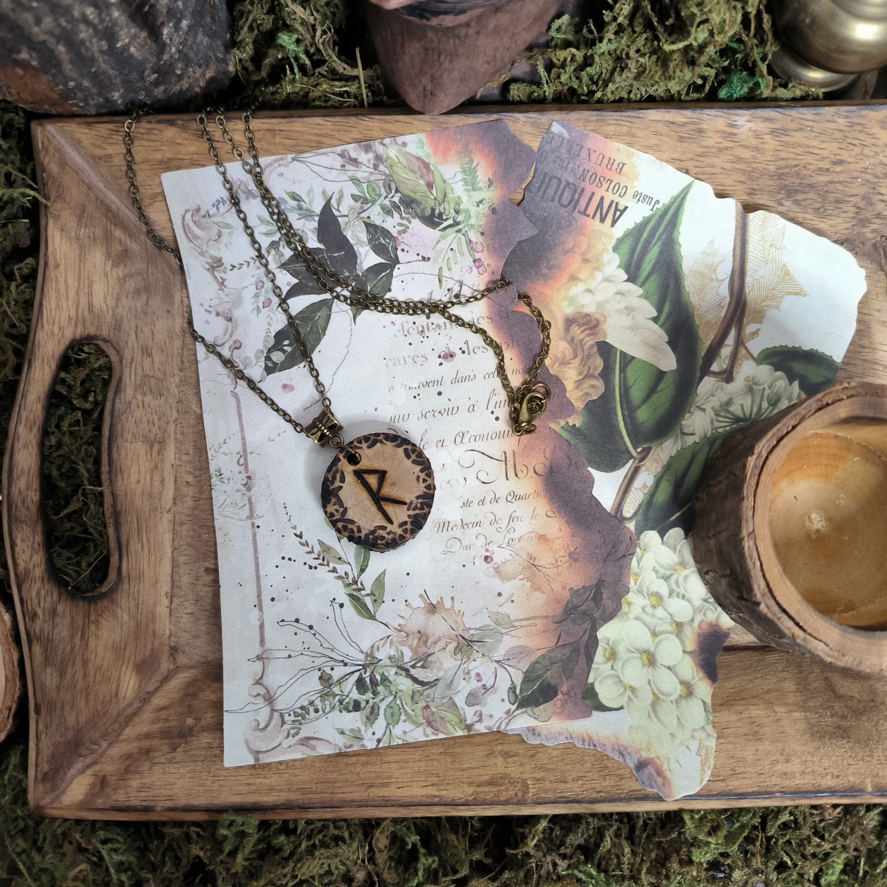 Personalized Rune Pendant With Wish Rune Wooden Pendant Binding Runes ...