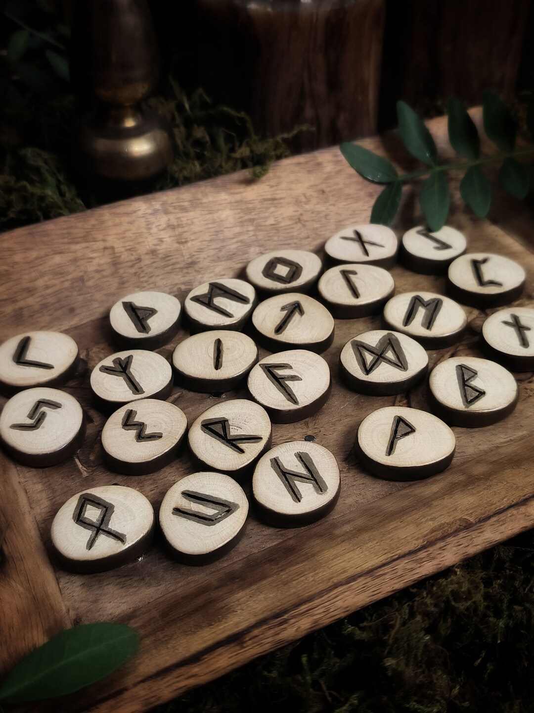 SINGLE PIECE Rune Set old Futhark Made of Wood With Bag Purely Handmade ...