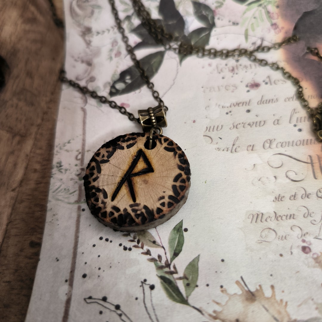 Personalized Rune Pendant With Wish Rune Wooden Pendant Binding Runes ...