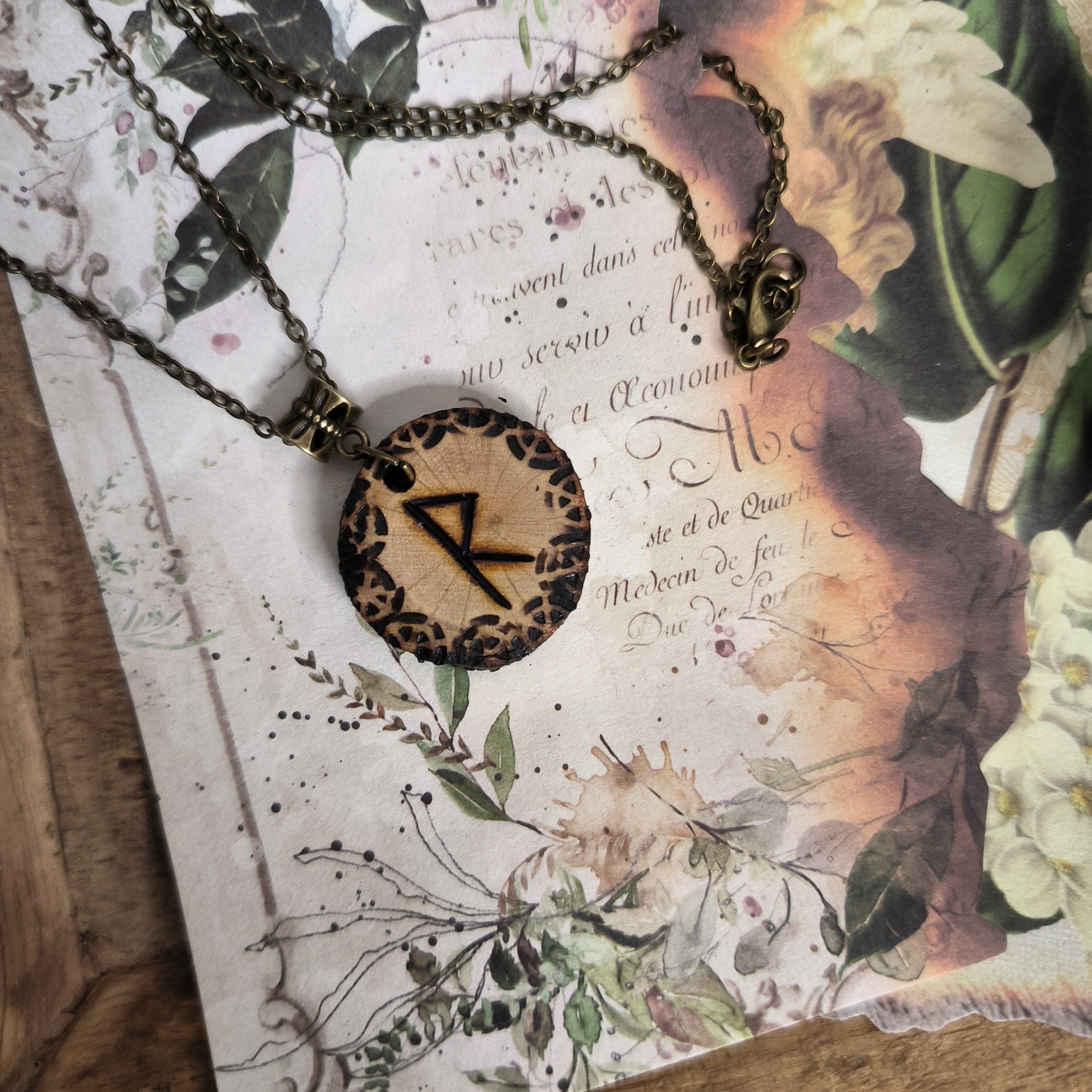 Personalized Rune Pendant With Wish Rune Wooden Pendant Binding Runes ...