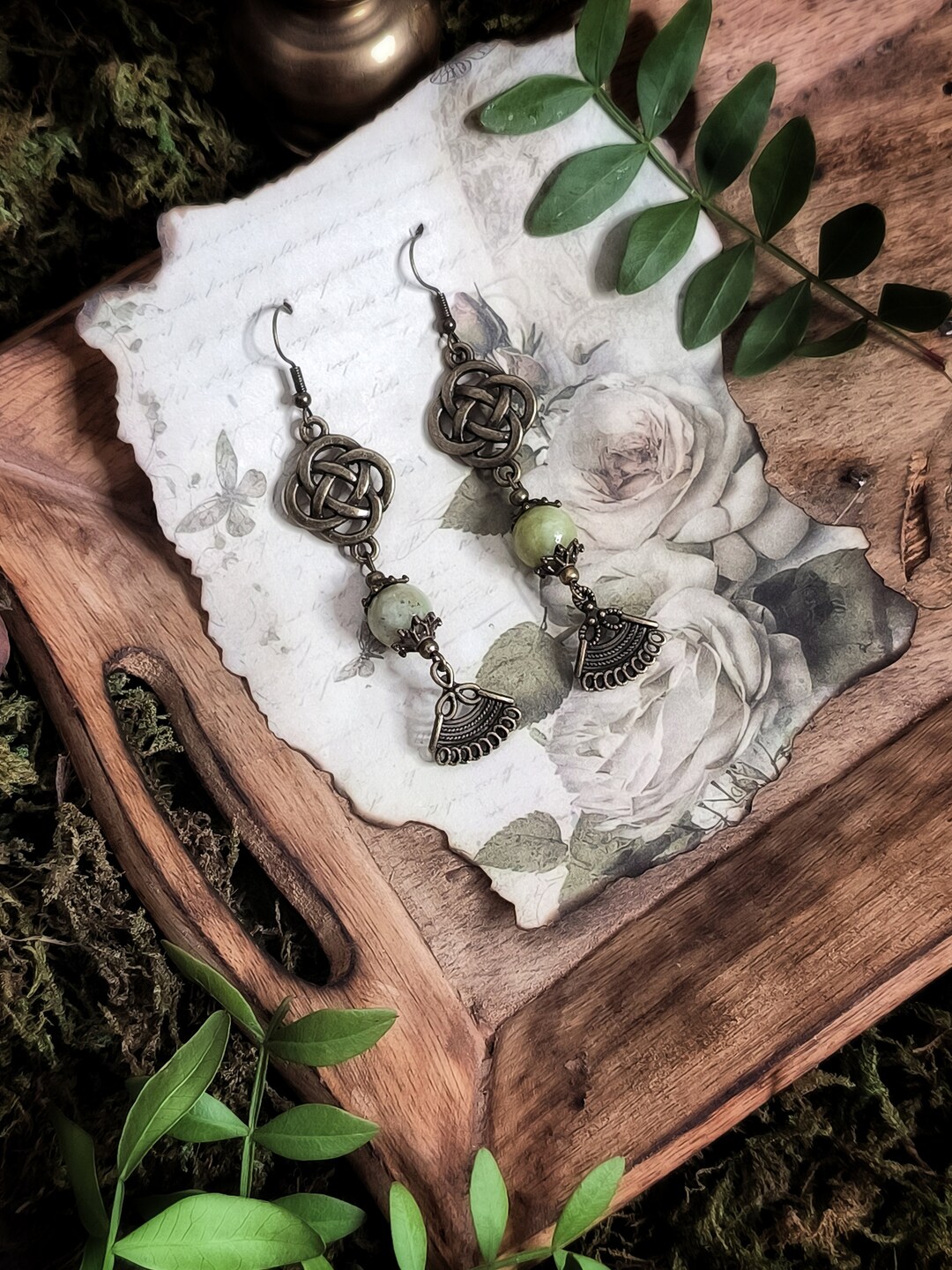 Celtic Earrings | Viking Jewelry | Jade Beads | Antique | Mythology ...