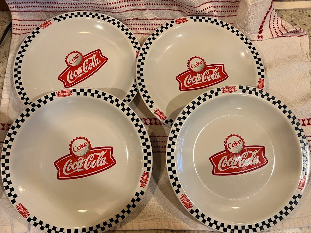 4 Coca-cola Dinner Plates - Etsy